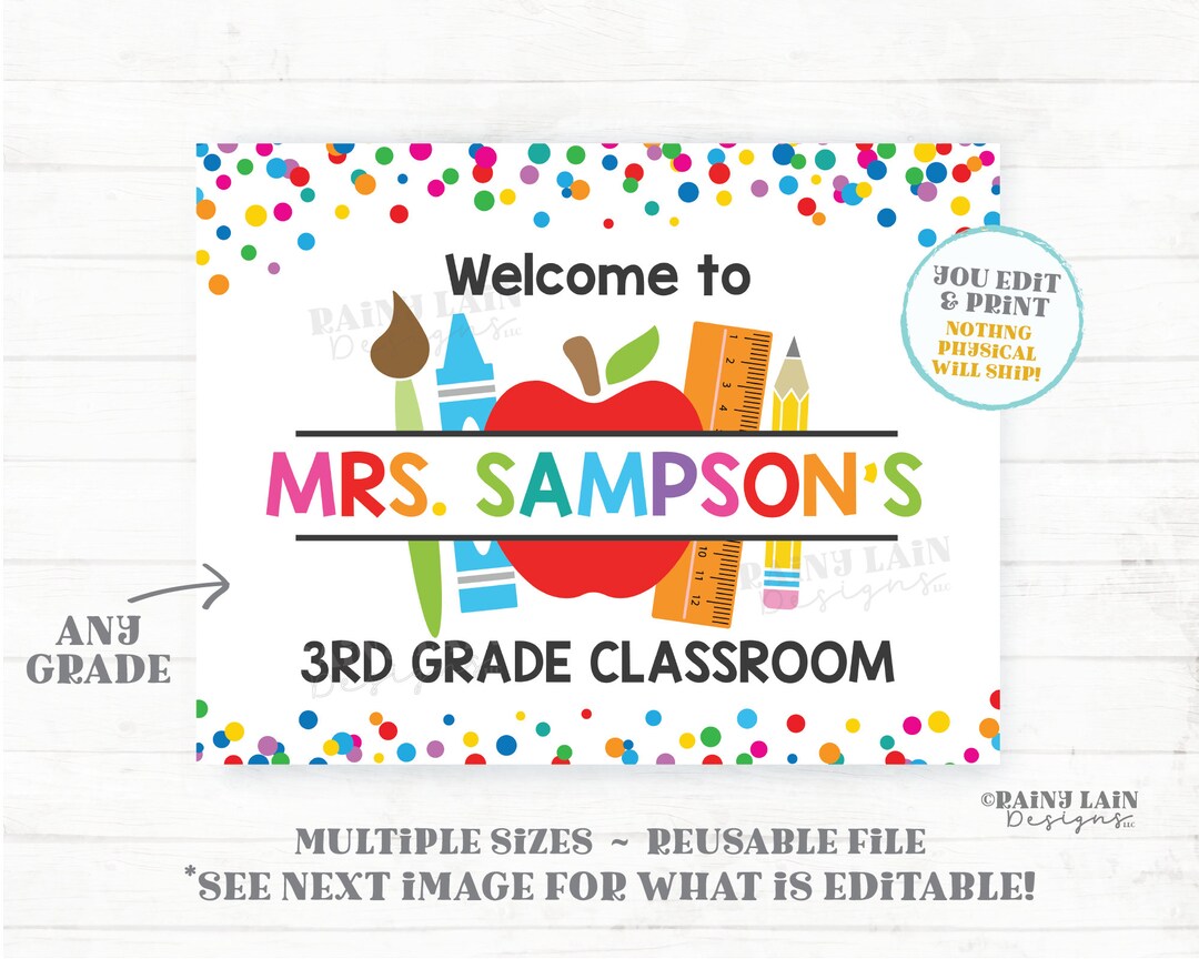 Editable Classroom Welcome Sign, Classroom Decoration, Printable ...