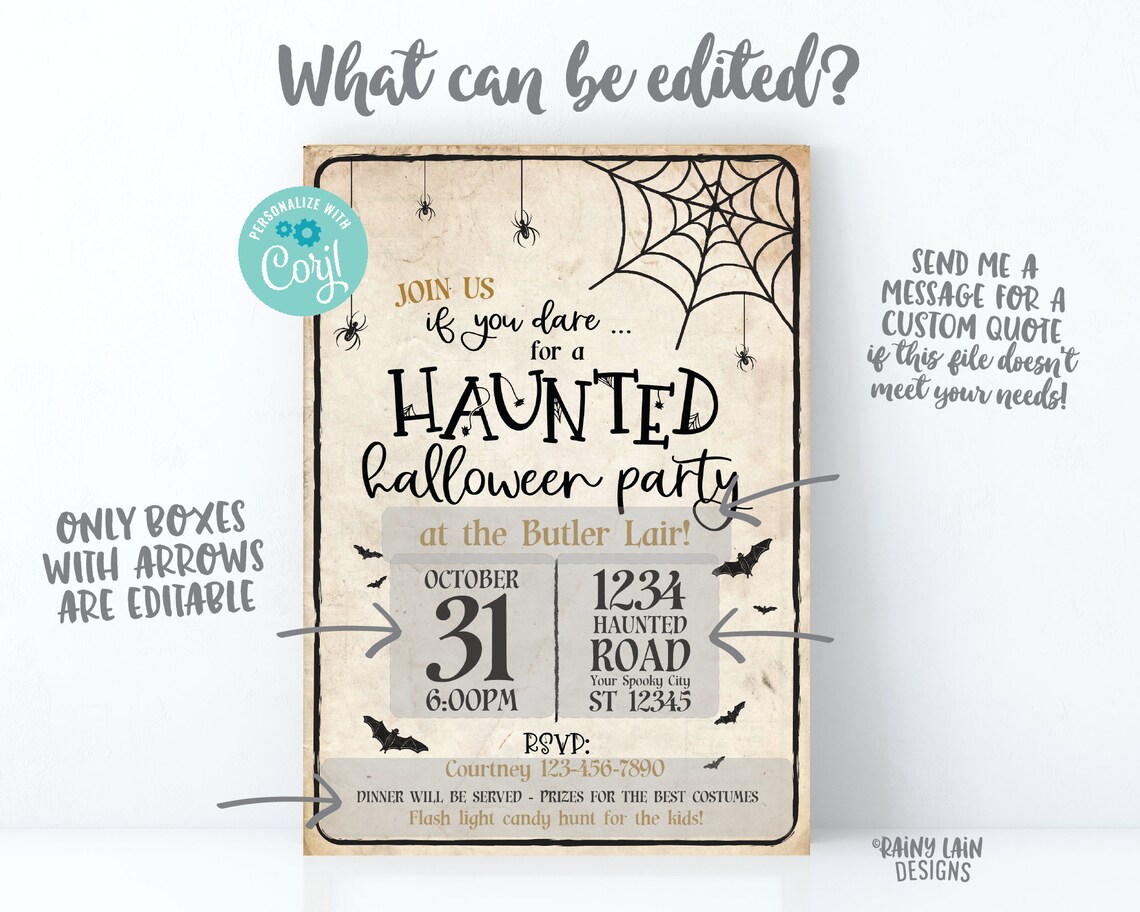 Haunted Halloween Party Invitation Haunted Invitation - Etsy