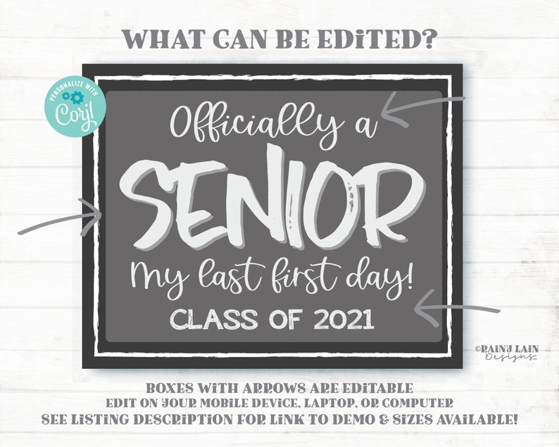 Officially a Senior Last First Day of School Sign Class of 1st Day of ...