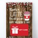 Printable Thanks a Latte Valentine's Day Gift Card Holder, Coffee ...