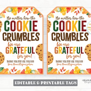 No Matter How the Cookie Crumbles Tag Grateful for You Fall Autumn ...
