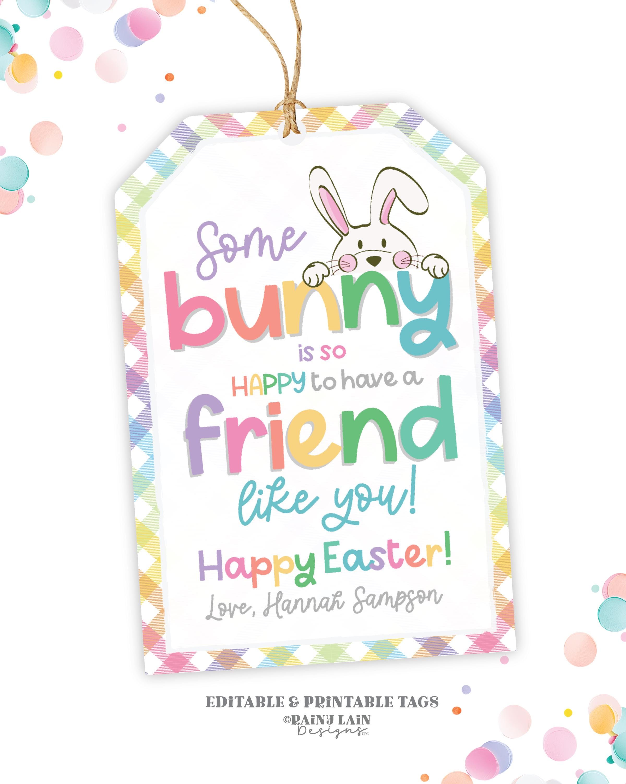 Editable Easter Bunny Tags, Spring Classroom Gift Tag, School Favor Tag ...