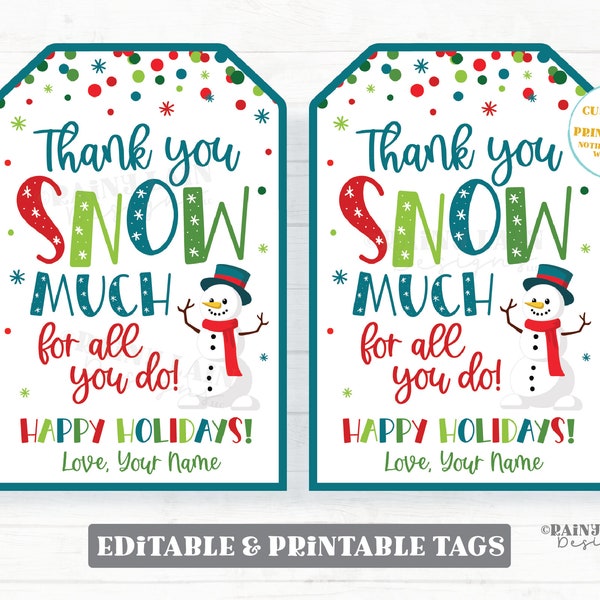 Thank You Snow Much - Etsy