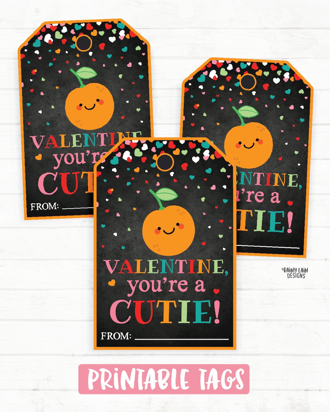 You're a Cutie Valentine Tags Tangerine Valentine - Etsy