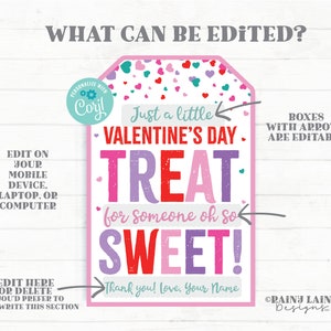 Valentine's Day Treat for Someone Oh so Sweet, Valentine Treat Tags ...