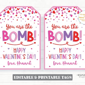Valentine You're the Bomb, You Are the Bomb Tag, Bath Cocoa Hot ...
