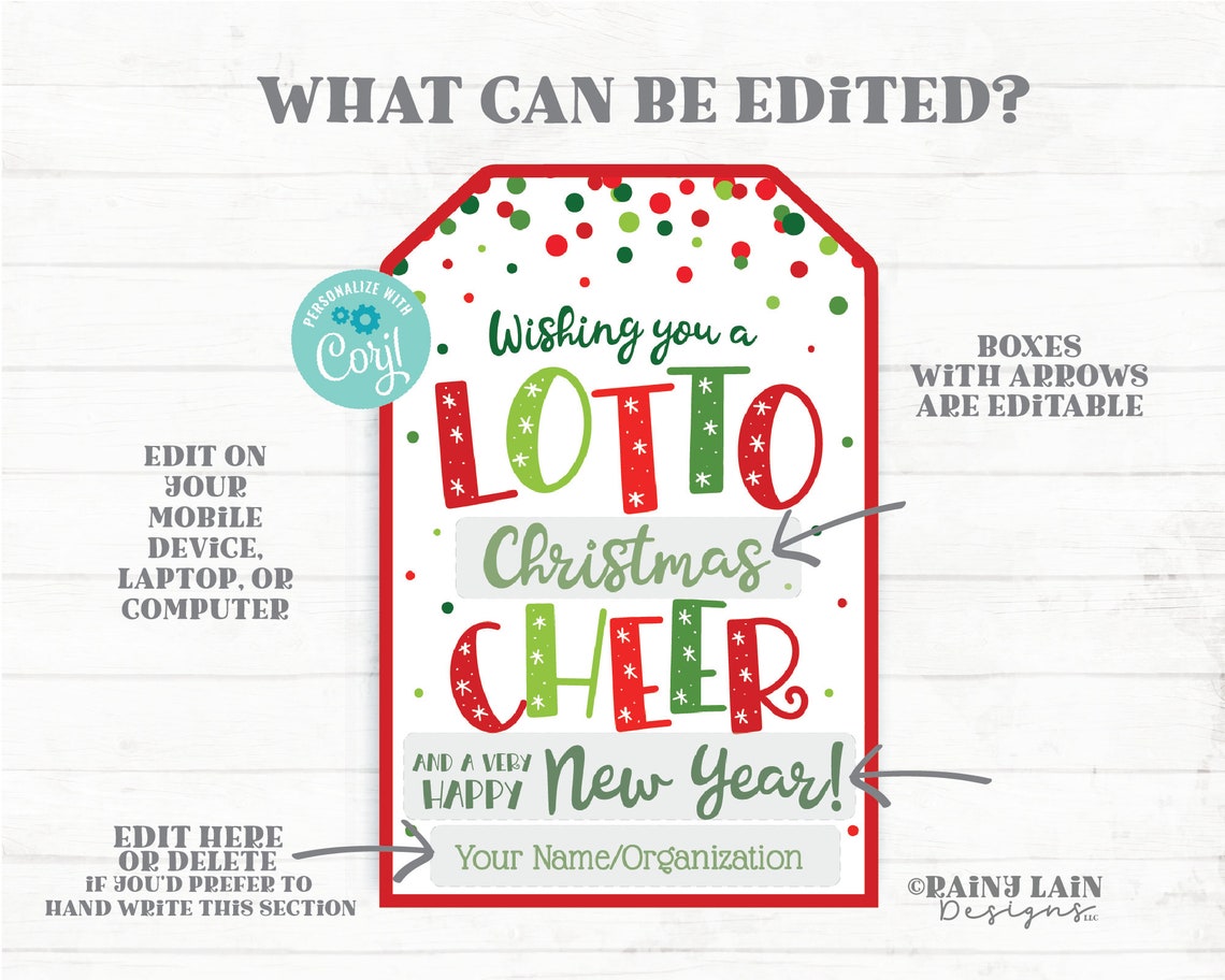 Christmas Lotto Tags Wishing You a Lotto Cheer and a Happy New Year ...