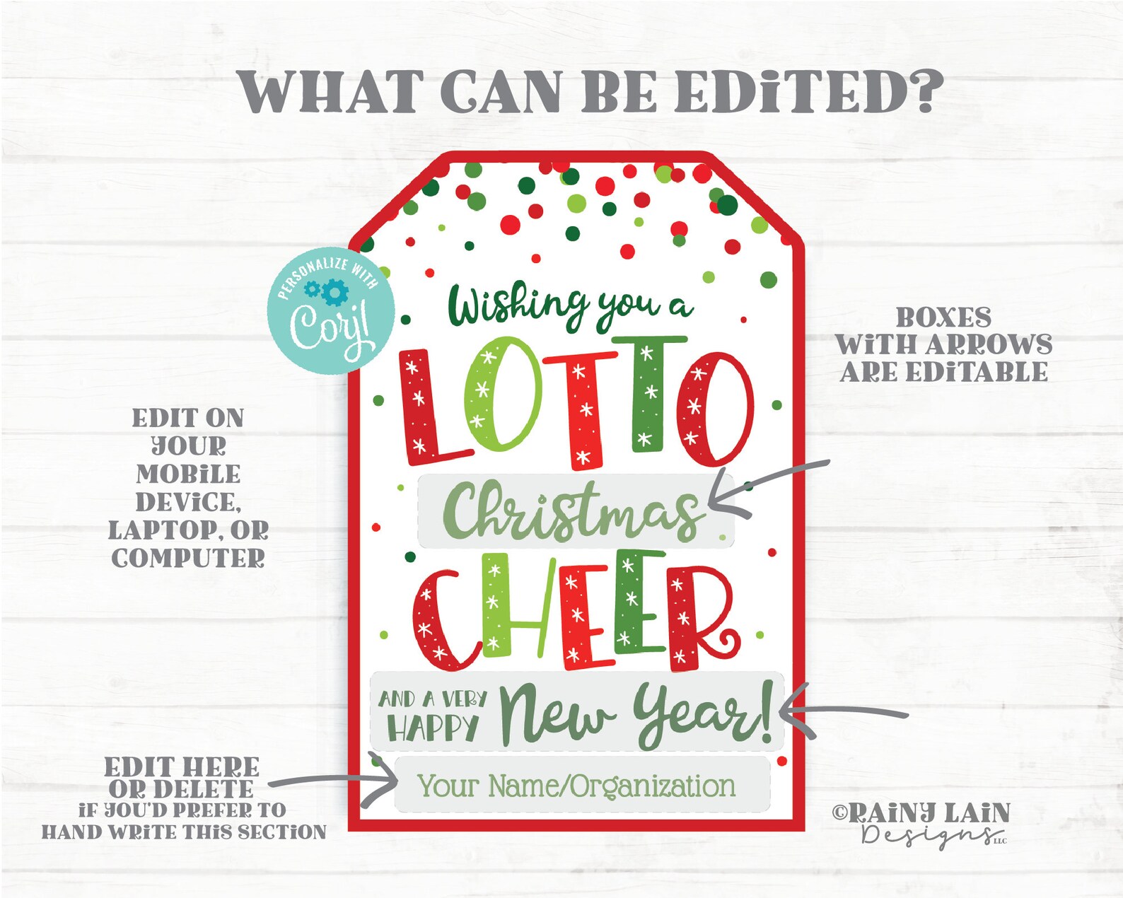 Christmas Lotto Tags Wishing You a Lotto Cheer and a Happy New Year ...