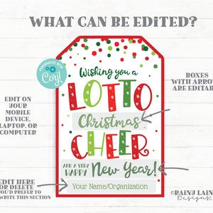 Christmas Lotto Tags Wishing You a Lotto Cheer and a Happy New Year ...