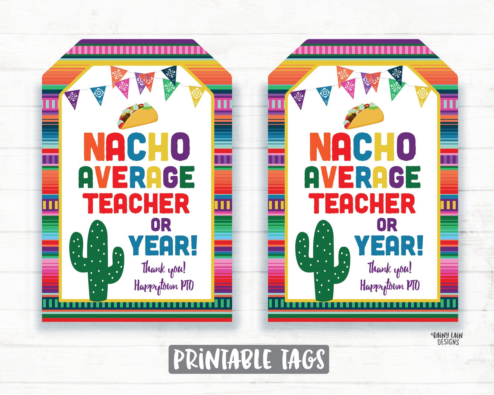 Nacho Average Teacher Tag Nacho Average Year 2020 | Etsy