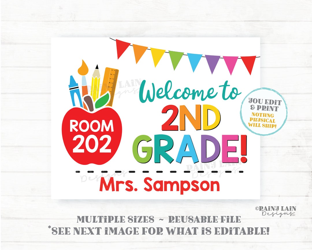 Classroom Welcome Sign, Printable Classroom Door Sign, Decoration ...