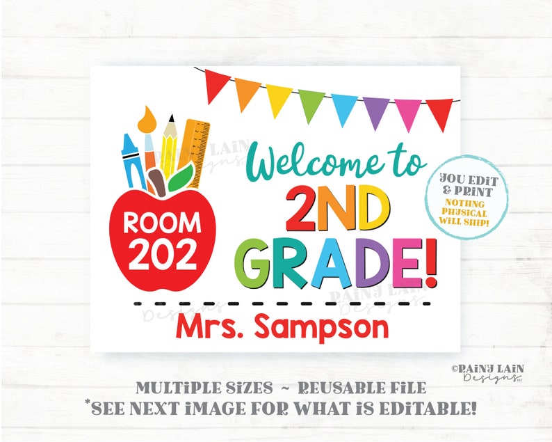 Classroom Welcome Sign, Printable Classroom Door Sign, Decoration ...