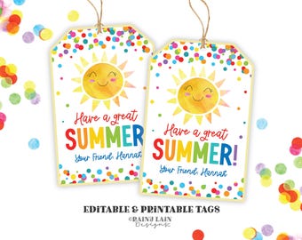 Have a Bright Summer End of Year Tags - Etsy