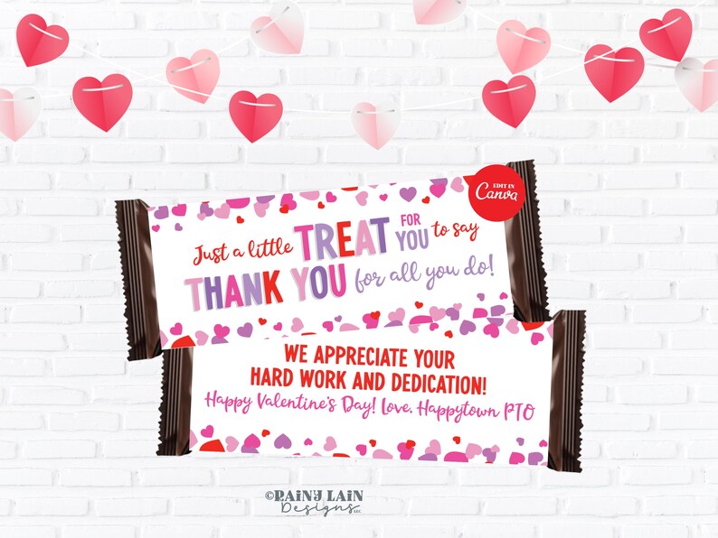 Valentine’s Day Candy Bar Wrapper Printable, Teacher & Staff ...