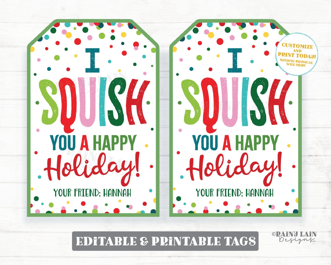 Squish You a Happy Holiday Squishy Toy Squishies Christmas - Etsy