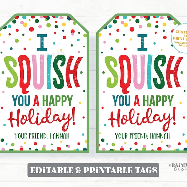 We Squish You a Merry Christmas Tag - Etsy