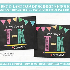 First and Last Day of TK Sign Set T-K 1st Day Last Day of Transitional ...