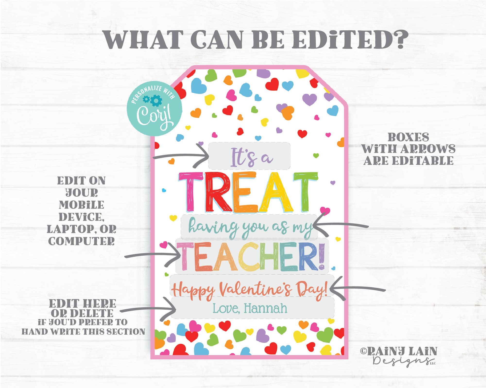 Valentine's Day Treat Having You as My Teacher Tag, Valentine ...