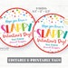 Slappy Valentine's Day Tag, Round Slap Bracelet Valentine, Circle Tag ...