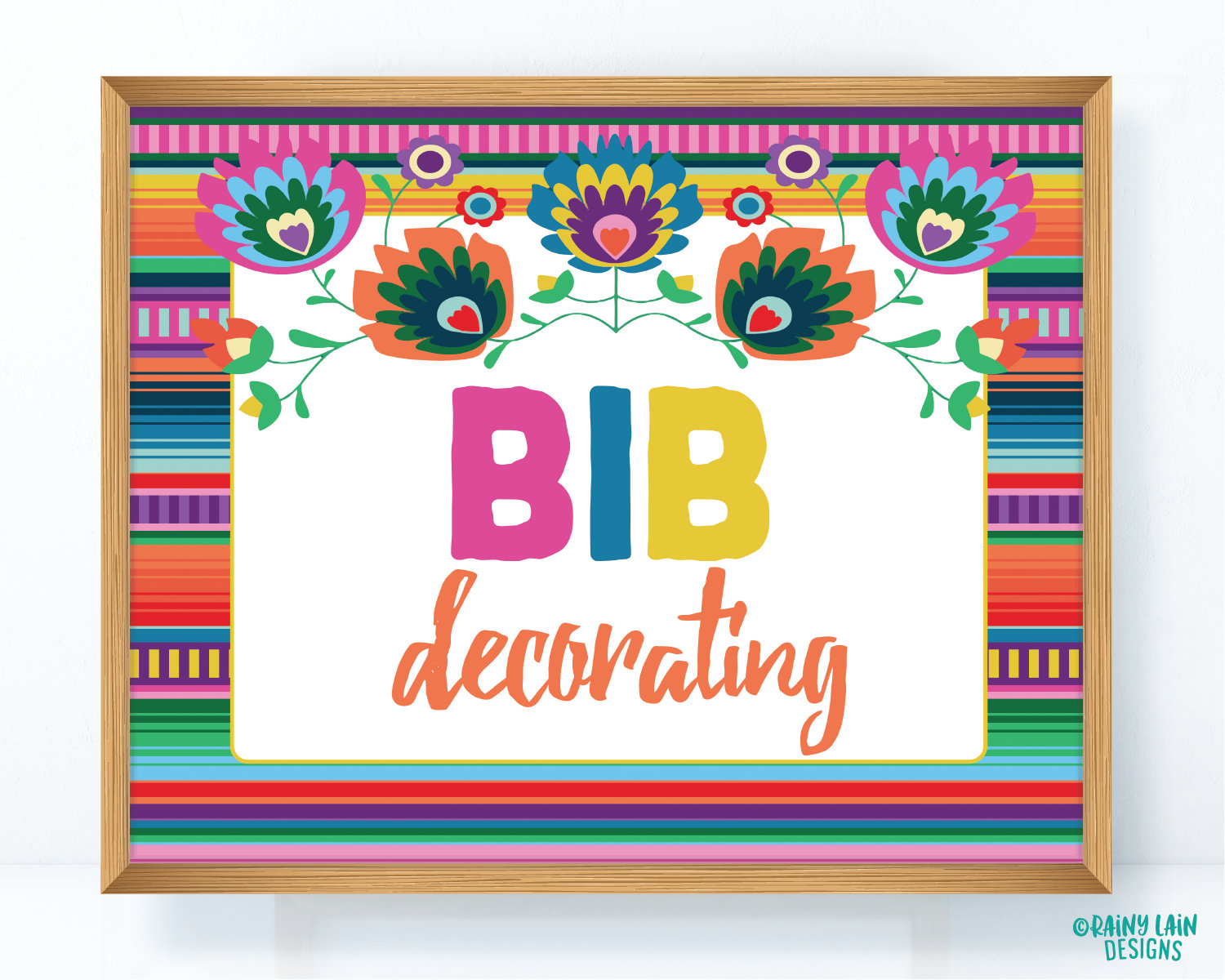 Bib Decorating Sign, Baby Fiesta Sign, Fiesta Baby Shower Decorations ...