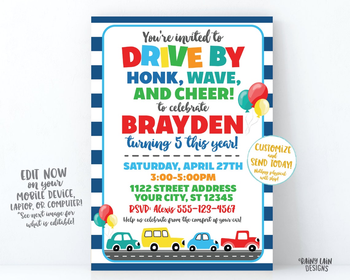 Drive by Party Invitation Social Distancing Party Drive by | Etsy