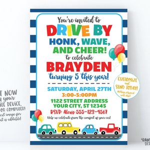 Drive by Party Invitation, Social Distancing Party, Drive by Birthday ...