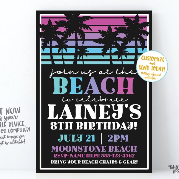 Palm Tree Invitation - Etsy
