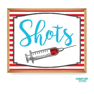 Shots Sign, Nurse Graduation Signs, Beverages Sign, Favors Sign, Nurse ...