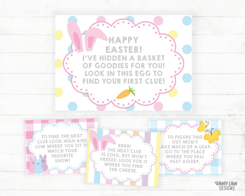 Easter Bunny Letter and Easter Scavenger Hunt Editable Letter | Etsy