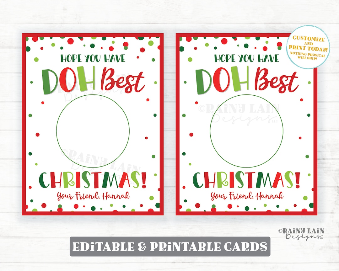 Doh Best Christmas Card Play Dough Gift Tag Holiday Playdough Classmate ...