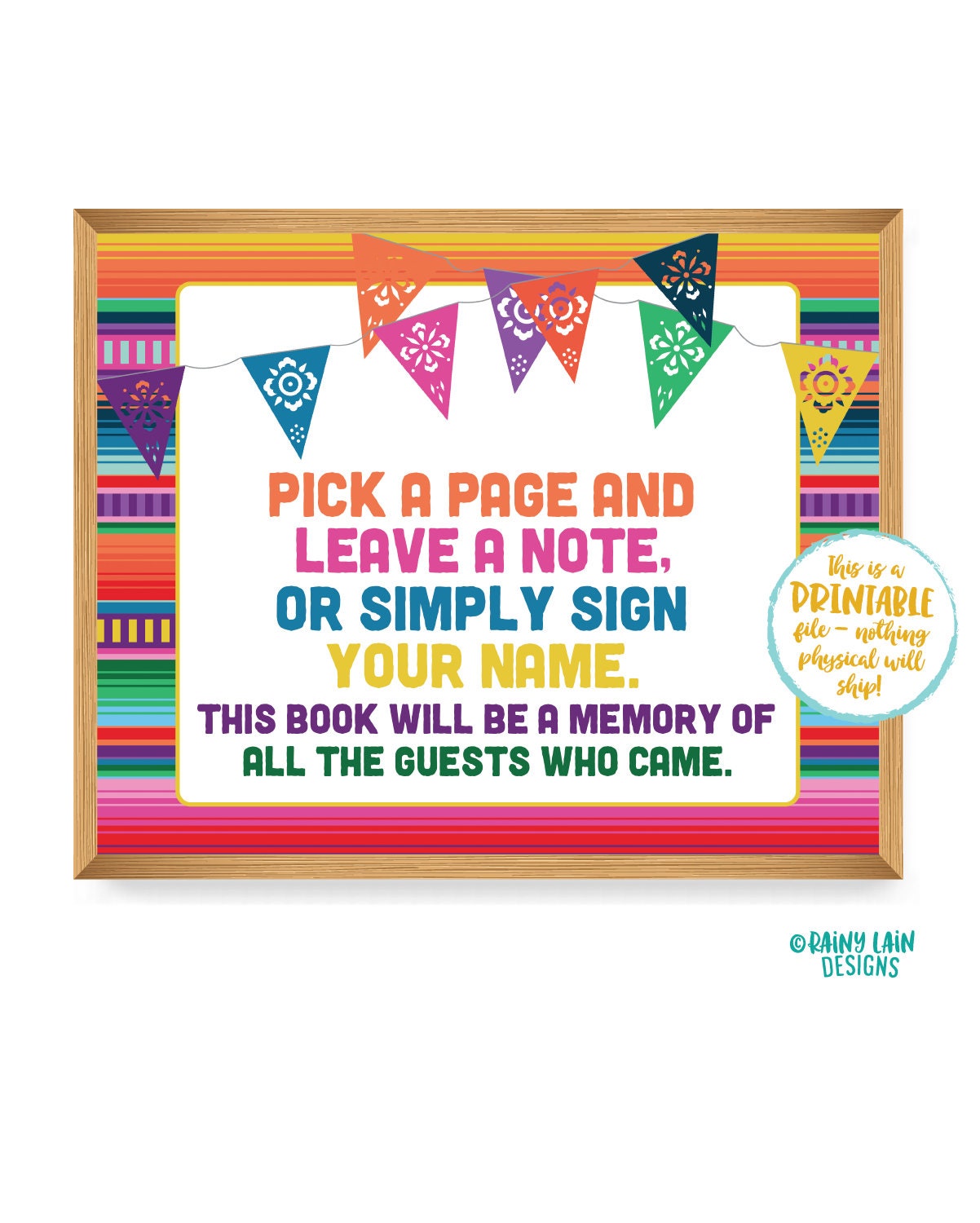 Sign our Book Sign Fiesta Guestbook Sign Memory Book Sign | Etsy