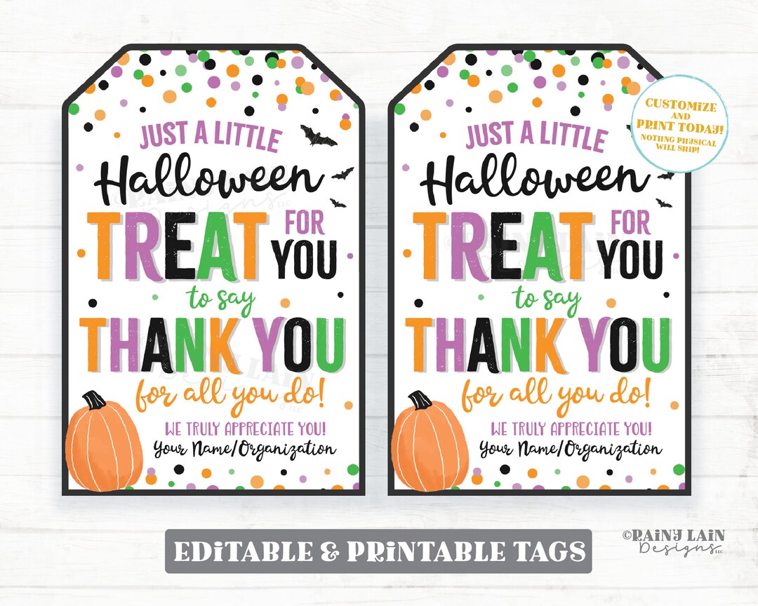 Halloween Treat for You to Say Thank You for All You Do Halloween ...