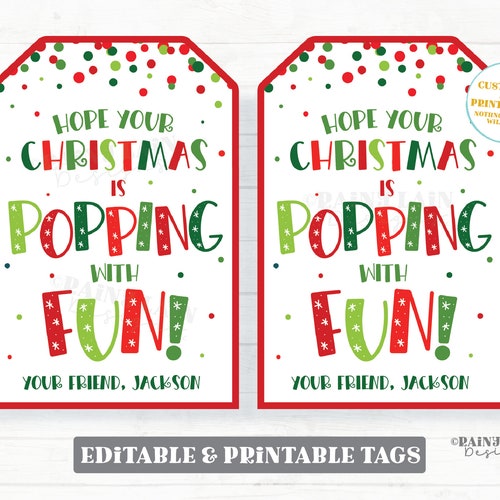 Christmas Pop Gift Tag Popping With Fun Poppin Holiday Fidget - Etsy