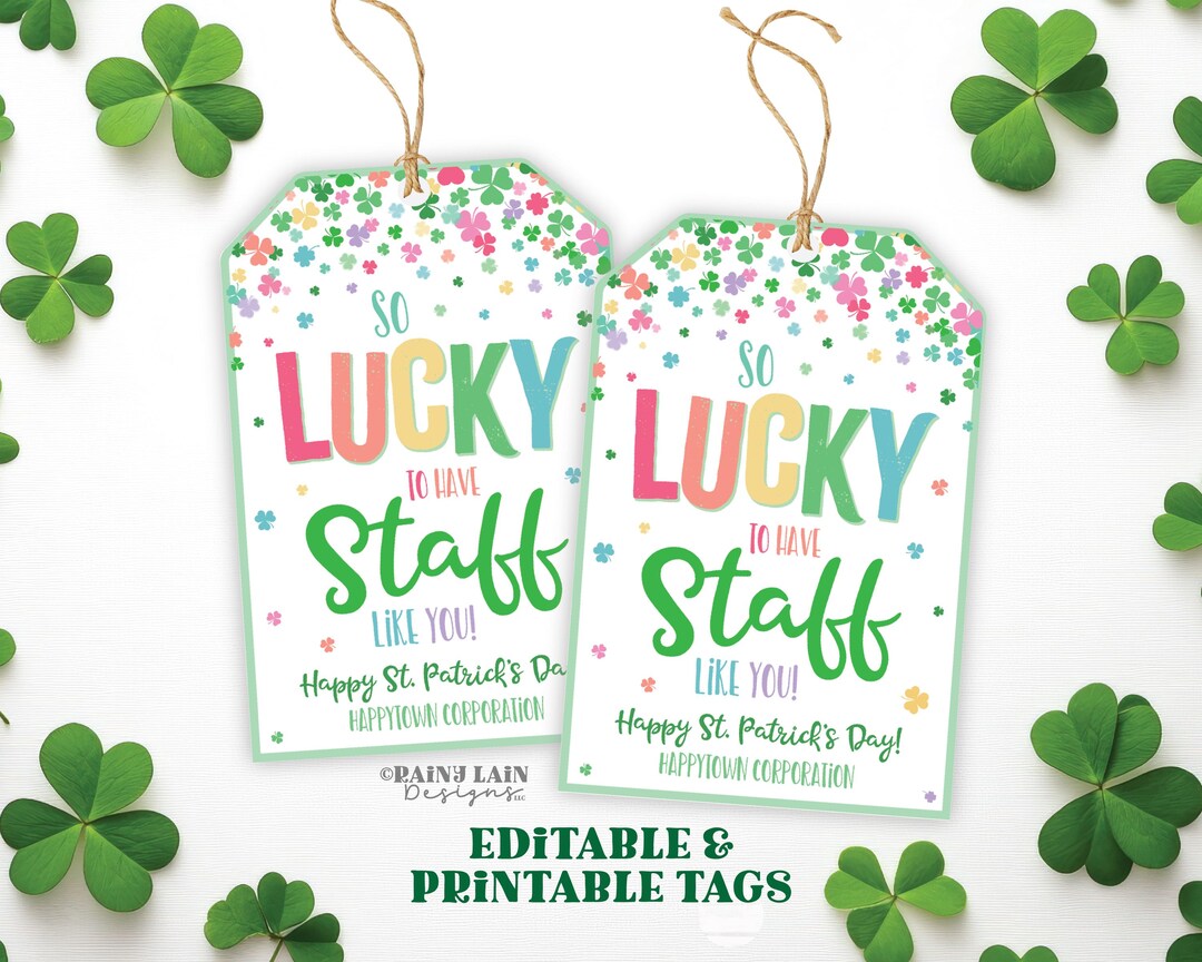 Lucky to Have Staff Like You St Patrick's Day Employee Gift Tag ...