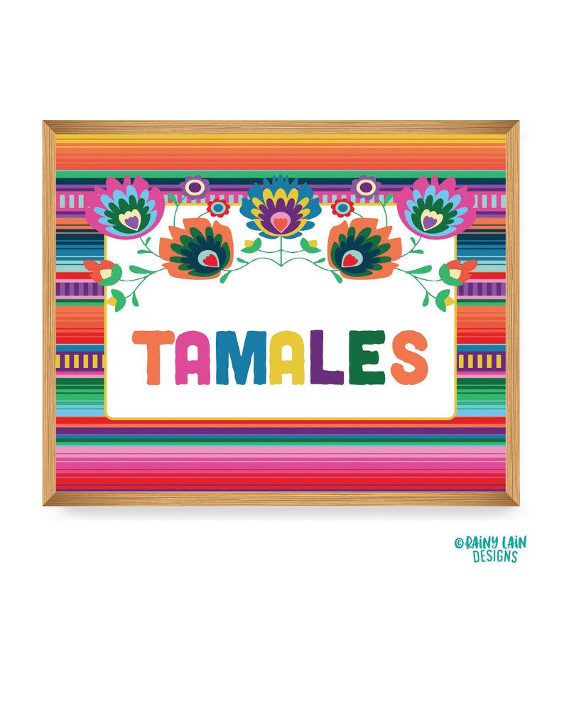 Tamales Sign, Printable Fiesta Signs, Birthday Fiesta Sign, Fiesta Sign ...