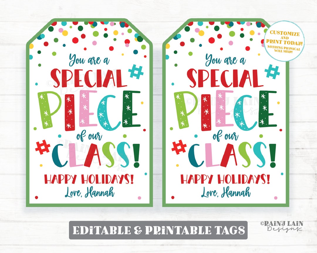 Special Piece of Our Class Tag Holiday Building Block Puzzle Classmate ...