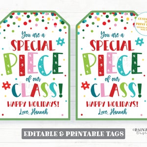 Special Piece of Our Class Tag Holiday Building Block Puzzle Classmate ...