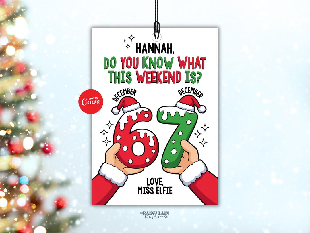 6-7 Elf Printable Prop, Elf Ideas, Six Seven Gift Tag - Etsy