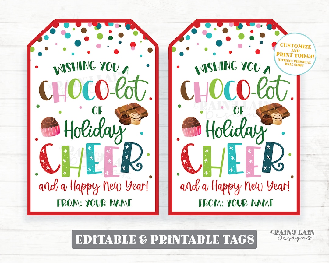 Holiday Chocolate Gift Tag Christmas Choco-lot of Holiday Cheer ...