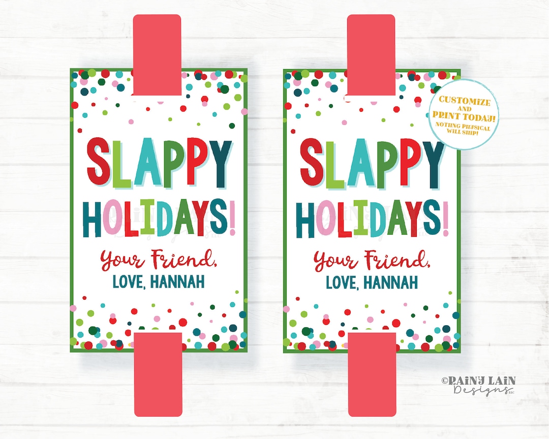 Slappy Holidays Tag Slap Bracelet Card Christmas Gift Tags Preschool ...