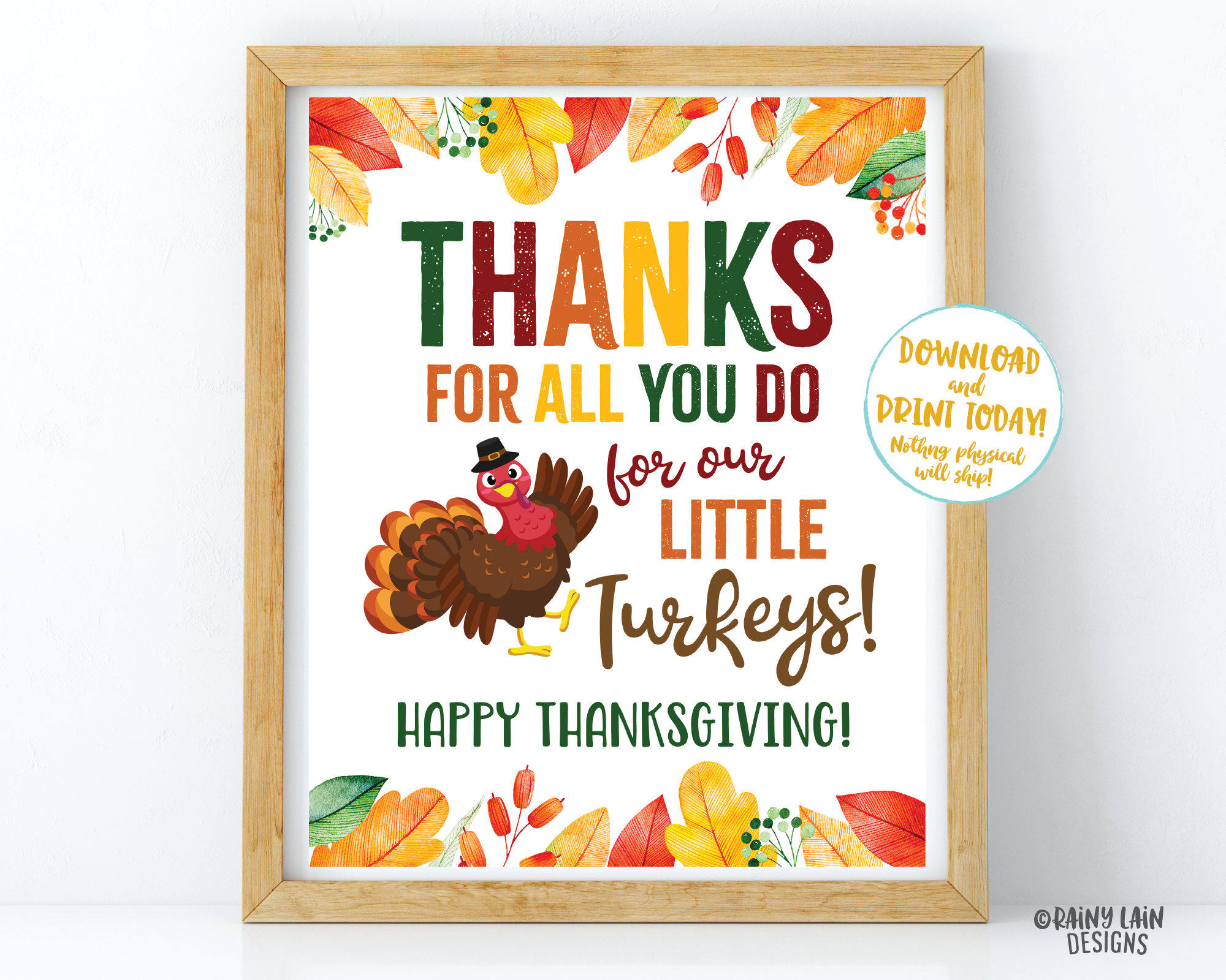Thanks for All You Do for Our Little Turkeys Sign - Etsy