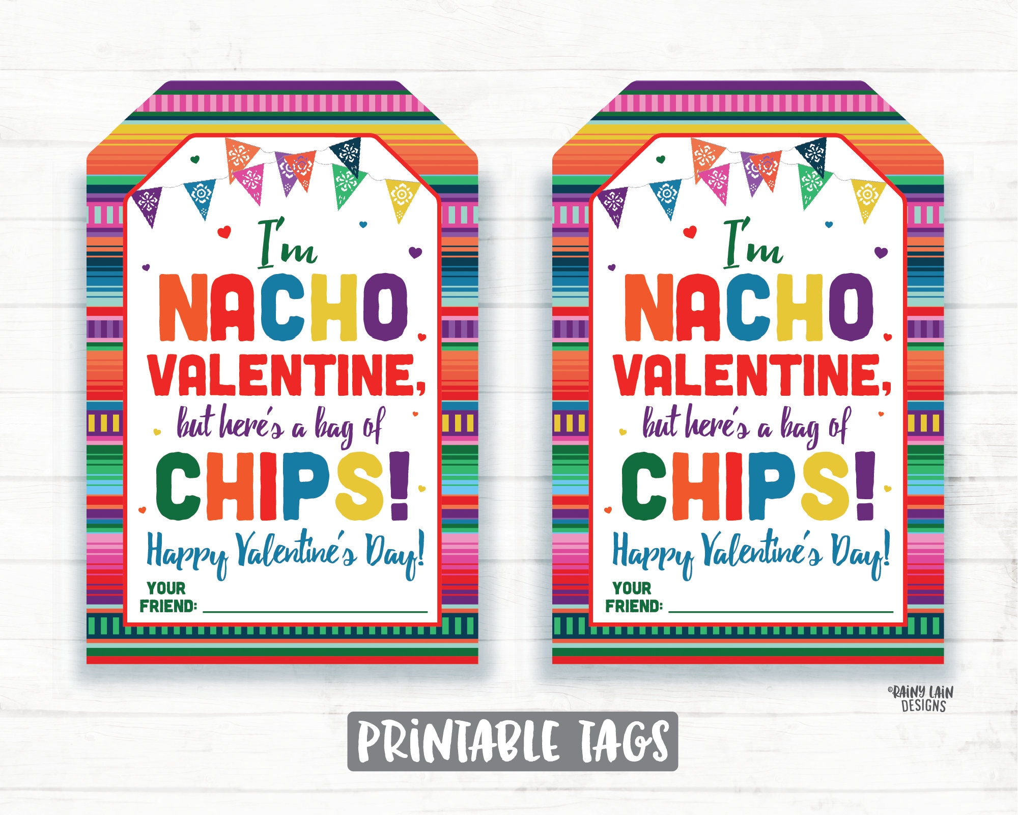 Nacho Valentine Chips Valentine Tags Taco Average | Etsy