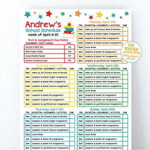 Editable Home School Schedule, Daily School Checklist, Printable Kids ...