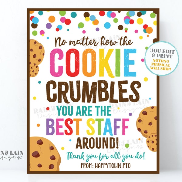 Employee Appreciation Cookie Sign - Etsy