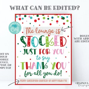 Christmas Teachers Lounge Sign Lounge Stocked Refrigerator Stocked ...