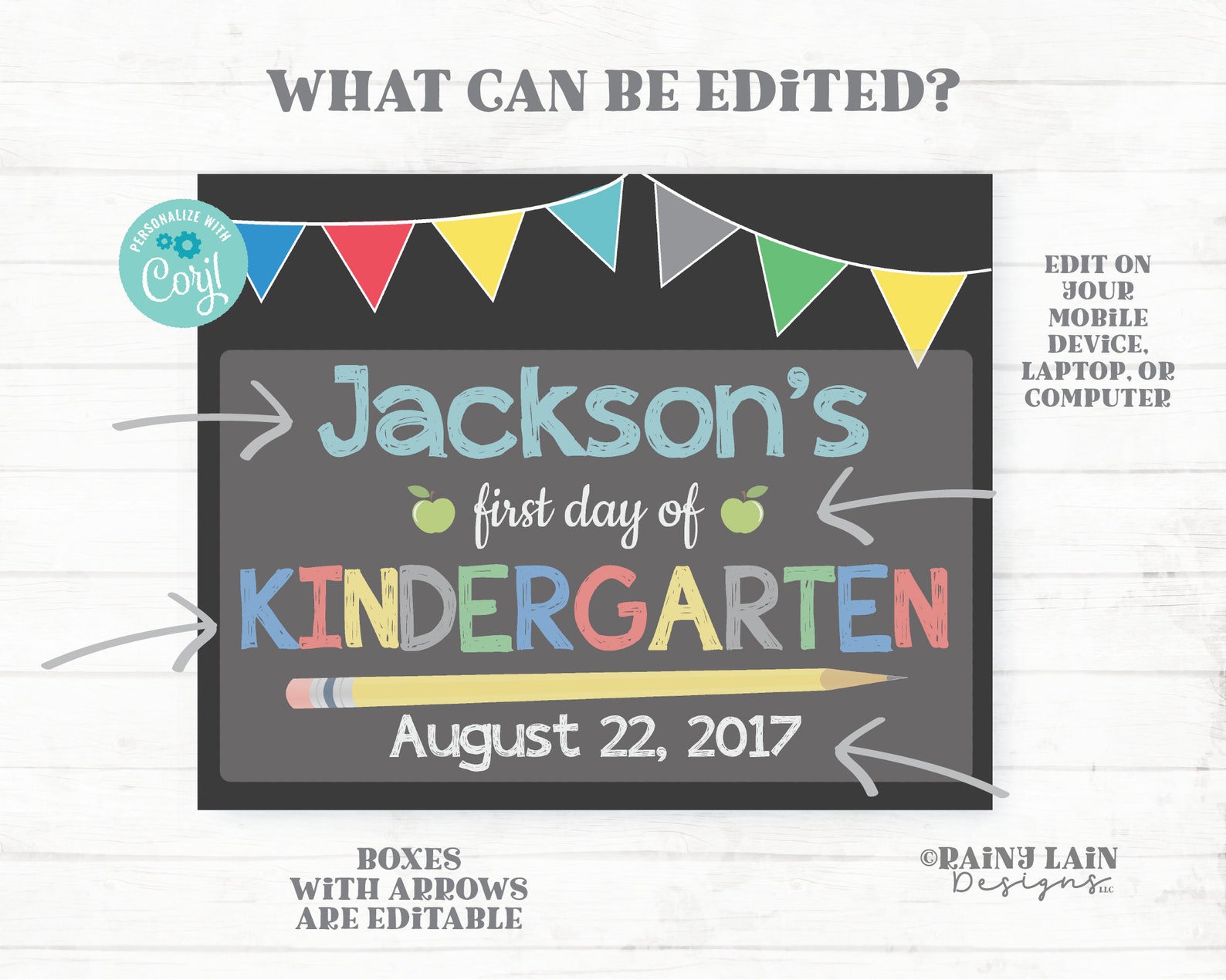 1st Day of School Chalkboard Printable First Day of School - Etsy