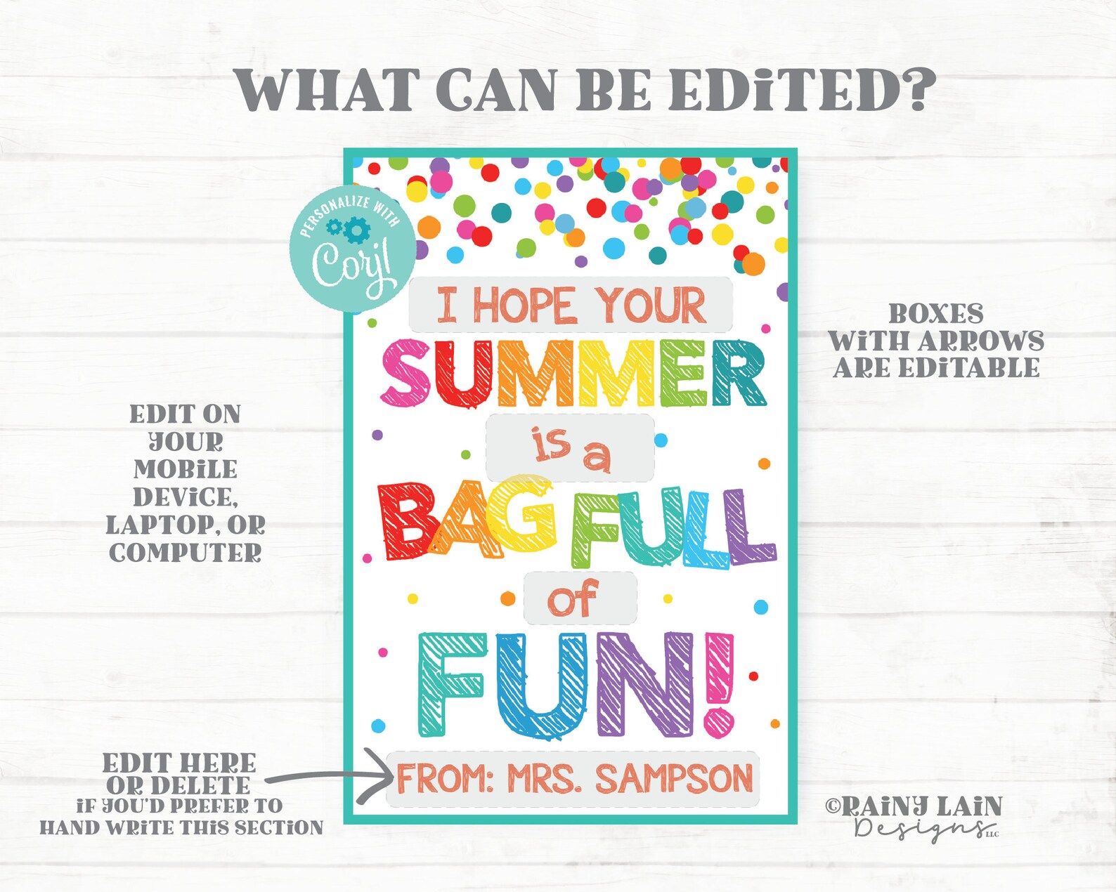 Hope Your Summer is Bag Full of Fun Tag End of School Year Summer ...