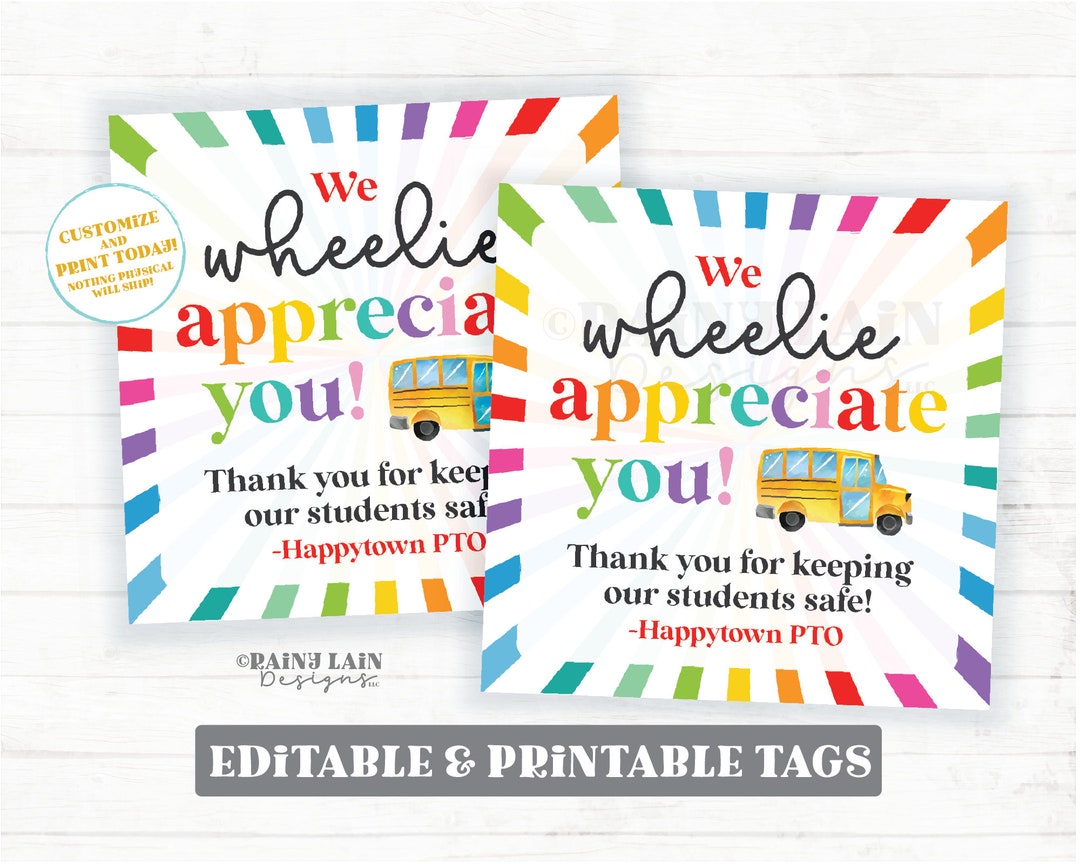We Wheelie Appreciate You Tag Bus Driver Day Gift Safe Ride National ...