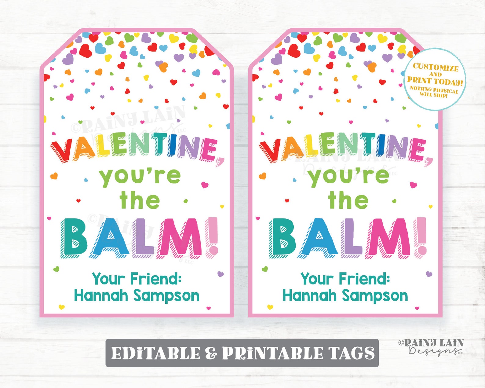 You're the Balm Valentine Lip Balm Valentine Tag Chapstick - Etsy