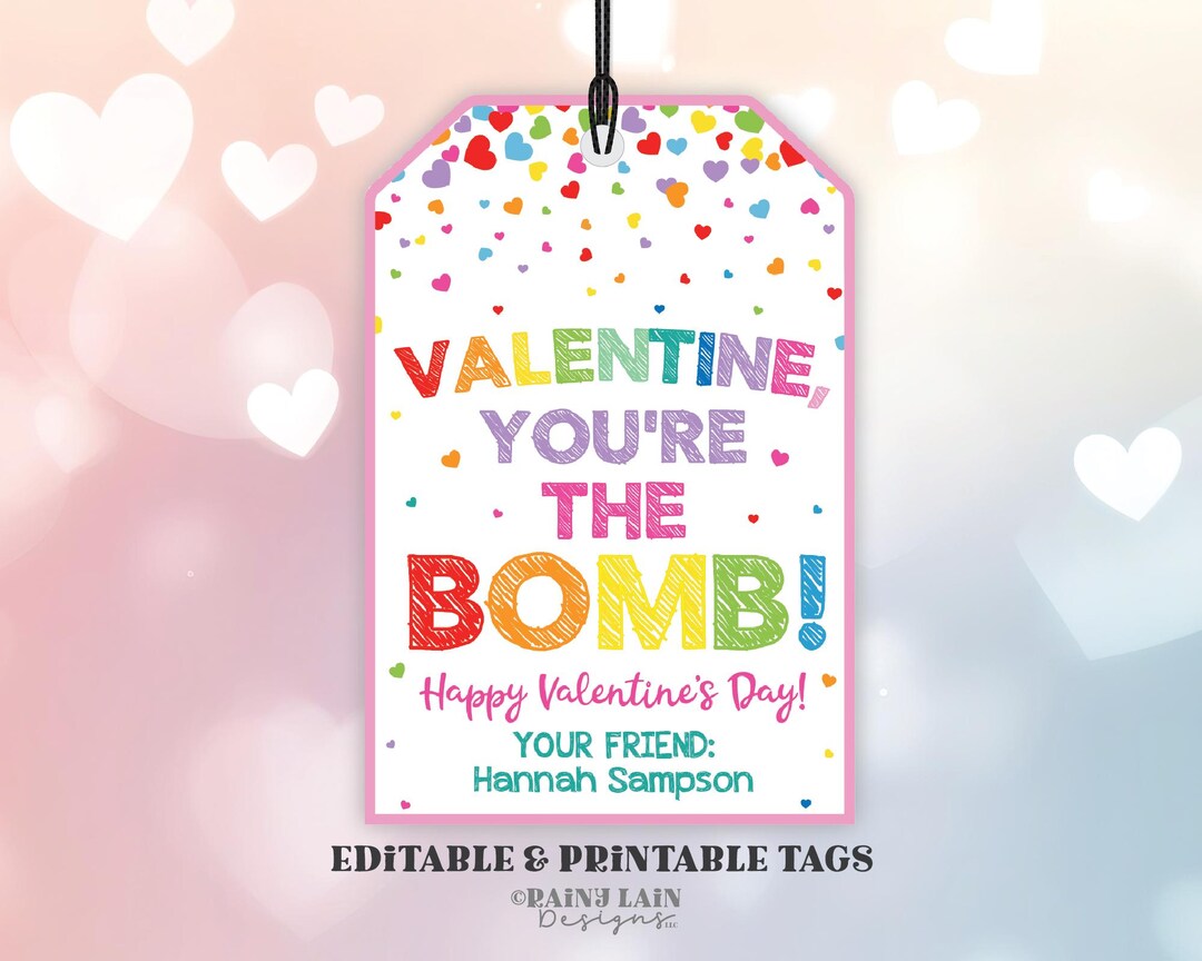 You Are the Bomb Valentine, You're the Bomb Tag, Bath Bomb Valentine ...